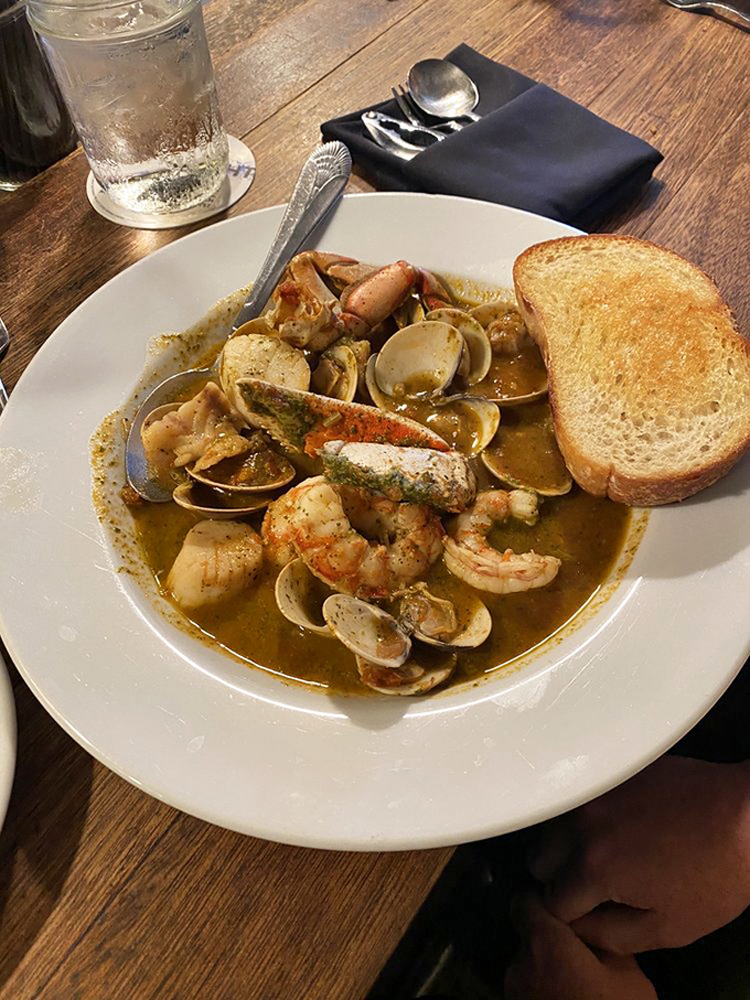 A seafood stew so hearty it could make Neptune himself swim to shore just for a taste.