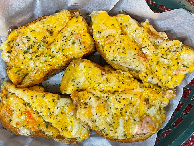 Cheesy bread that makes you question why you've wasted years of your life eating regular bread. The kind of appetizer that becomes the main event.