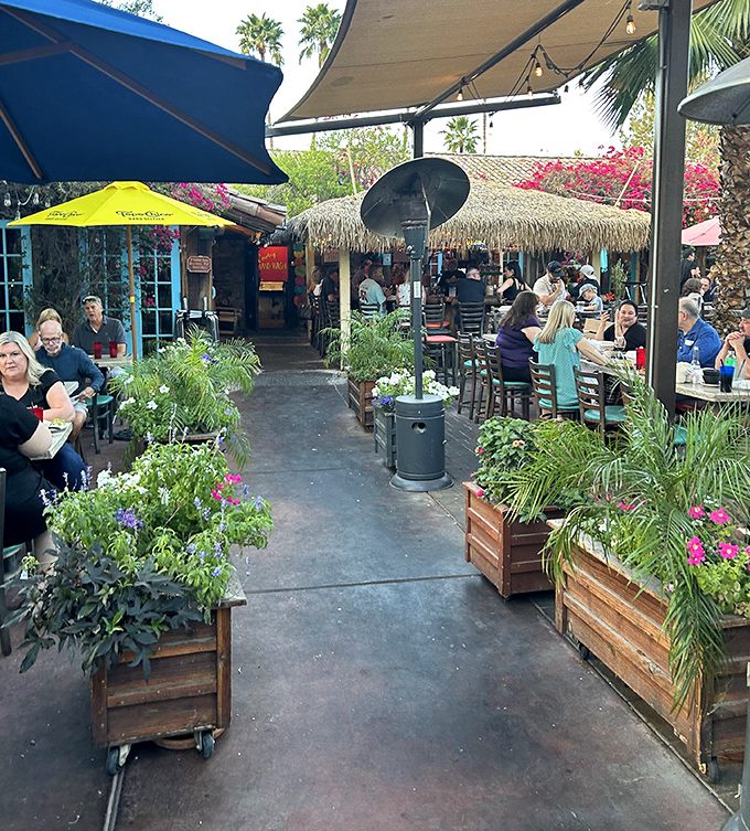 The patio at Aunt Chilada's buzzes with happy diners, proving that outdoor eating isn't just a meal&mdash;it's an Arizona state of mind.