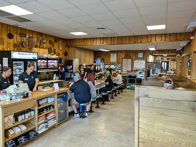 The counter seating&mdash;where solo diners find community, regulars claim their territory, and everyone has a front-row seat to the short-order ballet.
