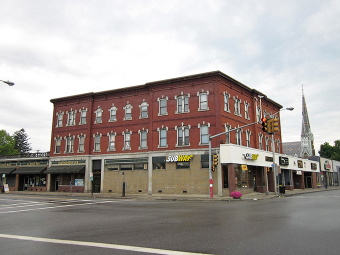 Downtown storefronts with their church spire backdrop create that perfect small-town tableau that Norman Rockwell would've painted between sips of coffee.