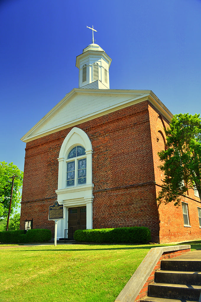 First Baptist Church stands as a brick-and-mortar testament to Southern faith, where Sunday best still means exactly that.