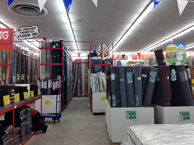 The flooring department offers enough options to make HGTV hosts hyperventilate with excitement and possibility.