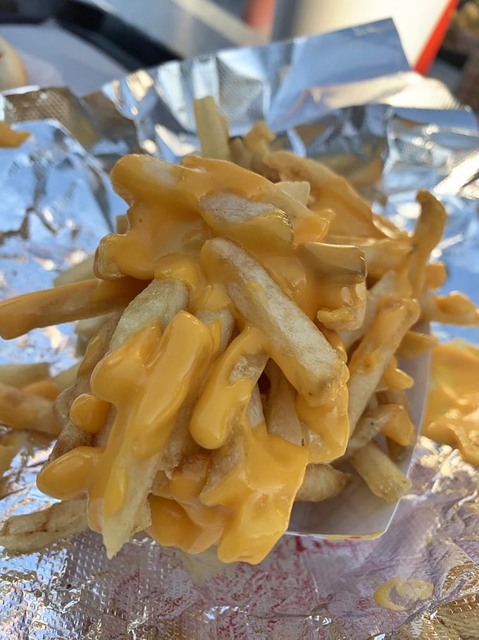 Cheese fries that don't apologize for being exactly what they are &ndash; a perfect golden canvas for that molten yellow masterpiece.
