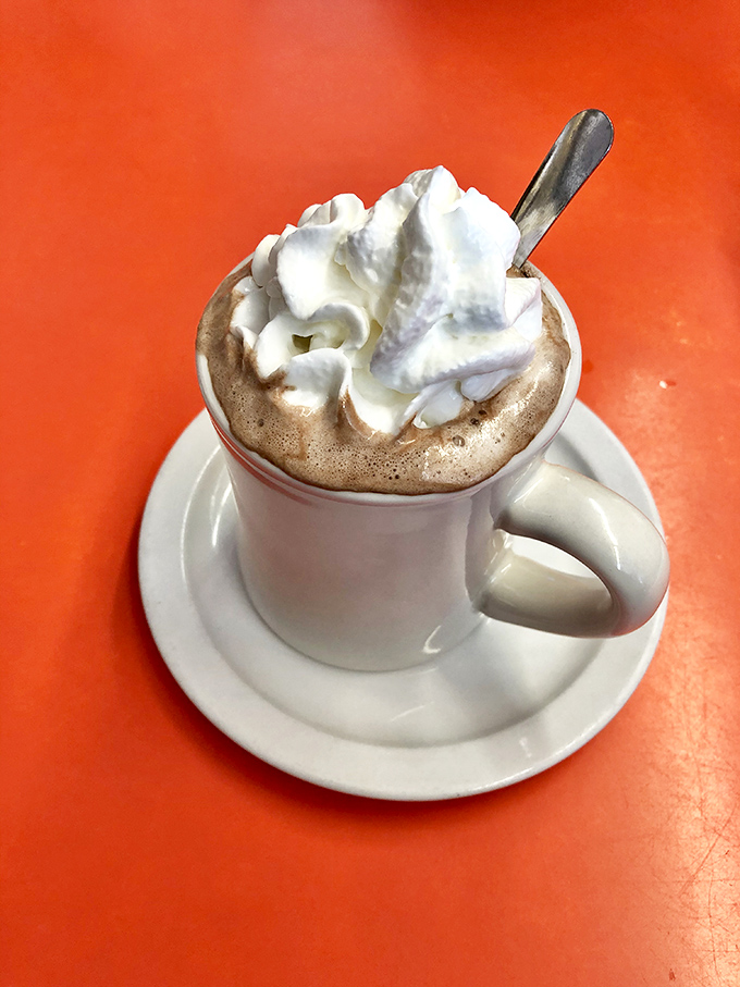 Hot chocolate crowned with a cloud of whipped cream&mdash;winter's perfect companion and childhood nostalgia in liquid form.