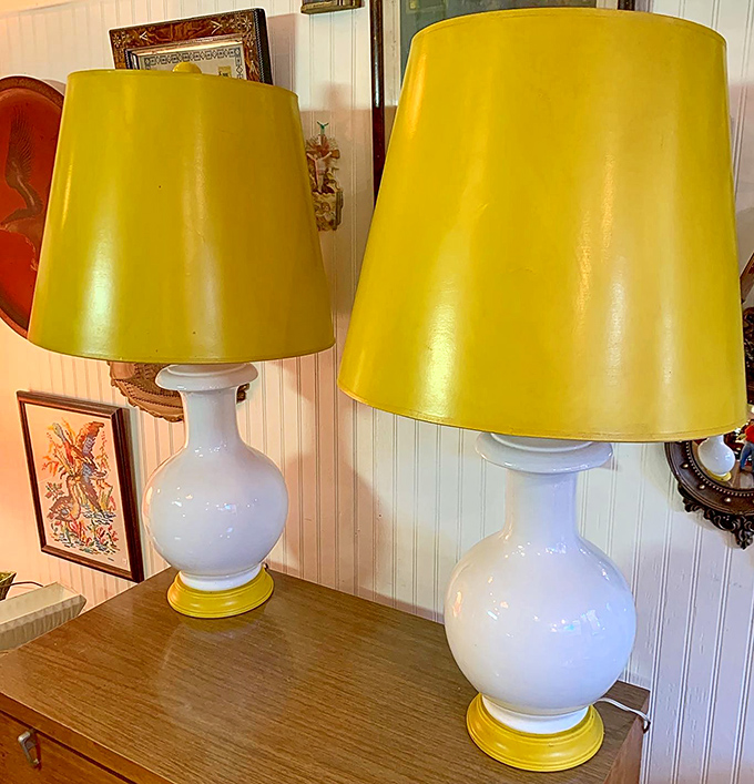 These sunshine-yellow lamps could brighten even a New York winter day, bringing mid-century optimism to any modern apartment corner.