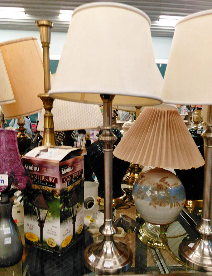 Lamp shopping becomes an archaeological dig through decades of lighting design &ndash; from brass classics to quirky conversation pieces.