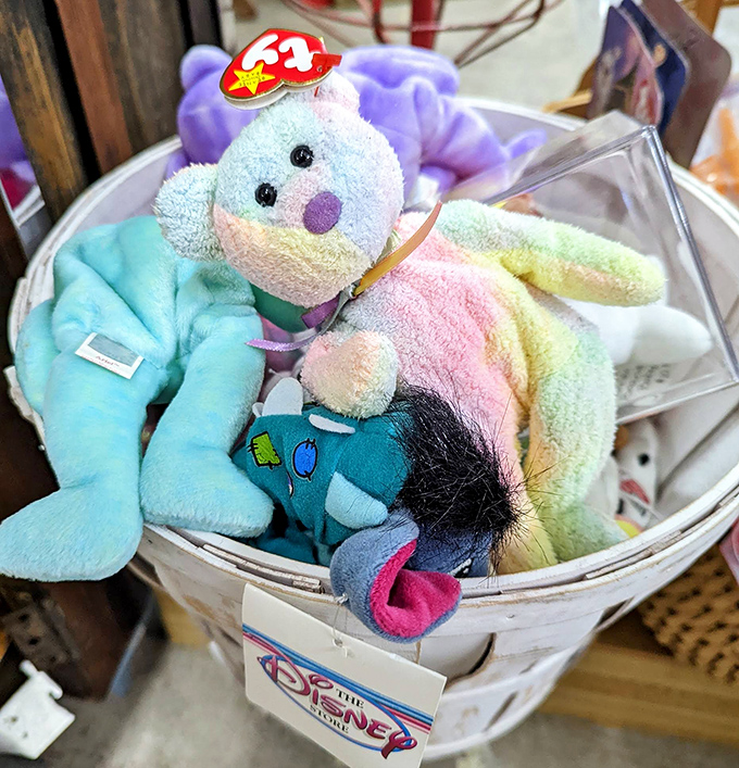 Plush toys with past lives—these colorful characters from Disney's golden era are ready for second-chance cuddles and new adventures.