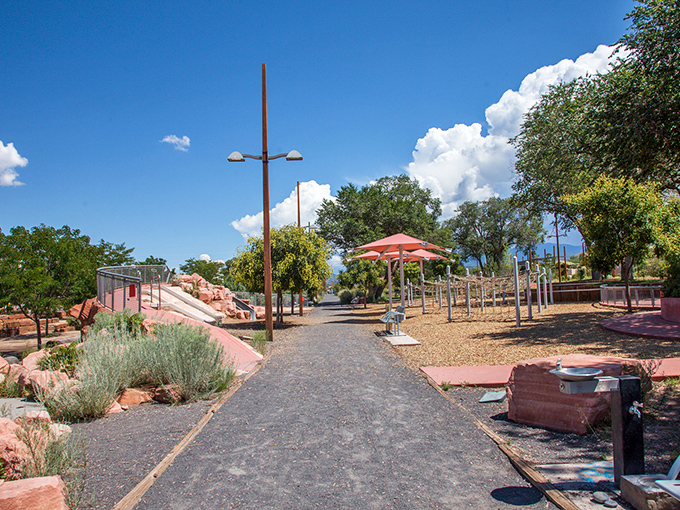 Railyard Park blends desert landscaping with thoughtful design, creating an urban oasis where Santa Fe residents reconnect with nature and each other.