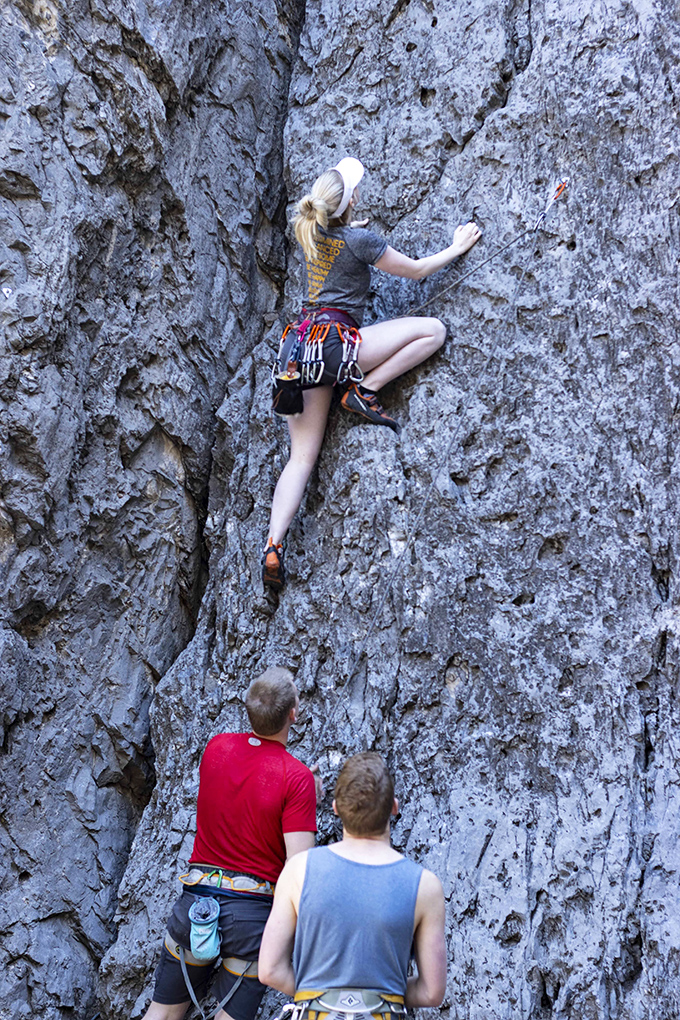 Rock climbing in Provo – where determination meets vertical challenge. These climbers make scaling sheer cliffs look easier than my morning stretches.