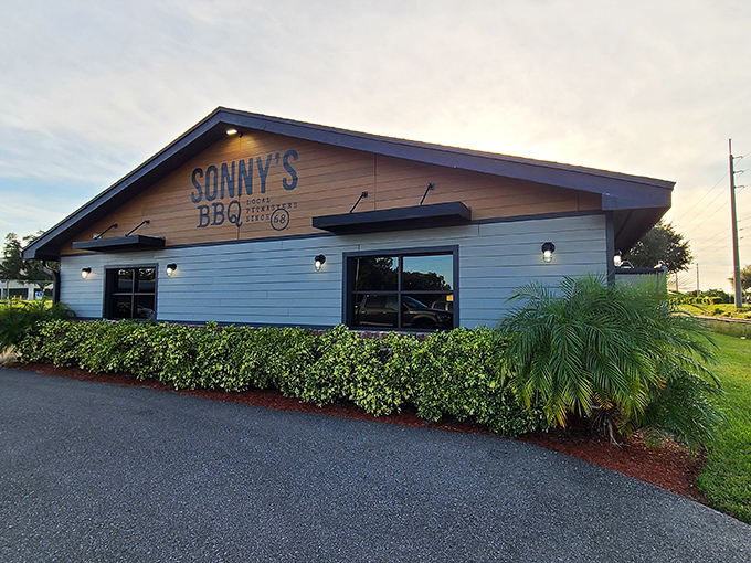 Sonny's BBQ stands ready to satisfy smoky meat cravings, its unassuming exterior hiding the aromatic treasures that await hungry visitors inside.