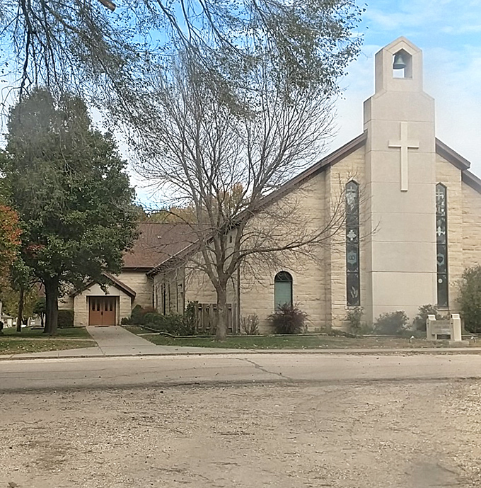 Faith and prairie resilience stand beautifully expressed in limestone at St. Rose Church, where generations have marked life's most meaningful moments.