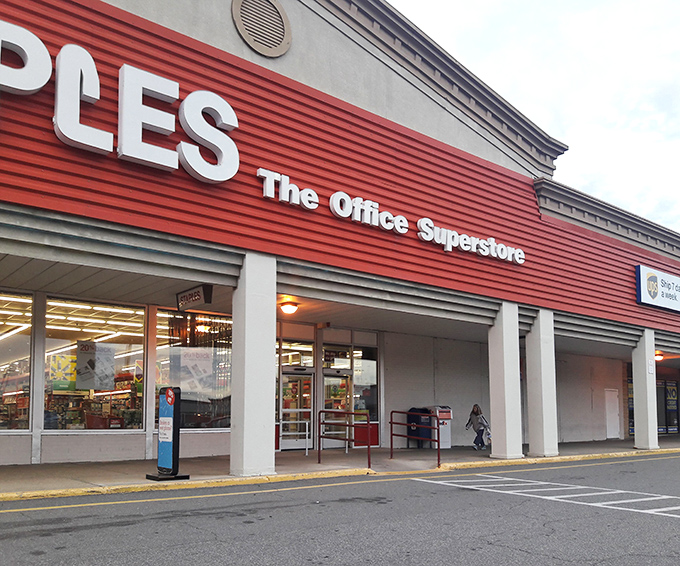 Staples provides all the supplies needed for writing those "Wish you were here in affordable Connecticut" postcards to friends in Florida.