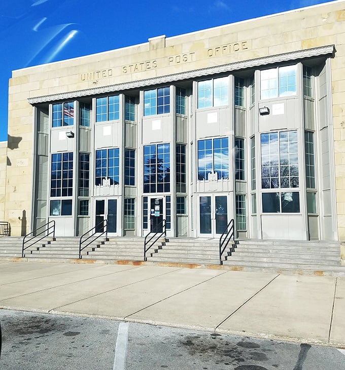 Fostoria's Post Office stands as an Art Deco monument to civic architecture, when government buildings were designed to inspire rather than intimidate.