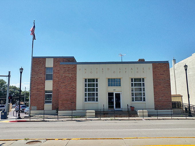 The post office stands as solid as the promise of mail delivery &ndash; neither snow, nor rain, nor heat, nor gloom of night.