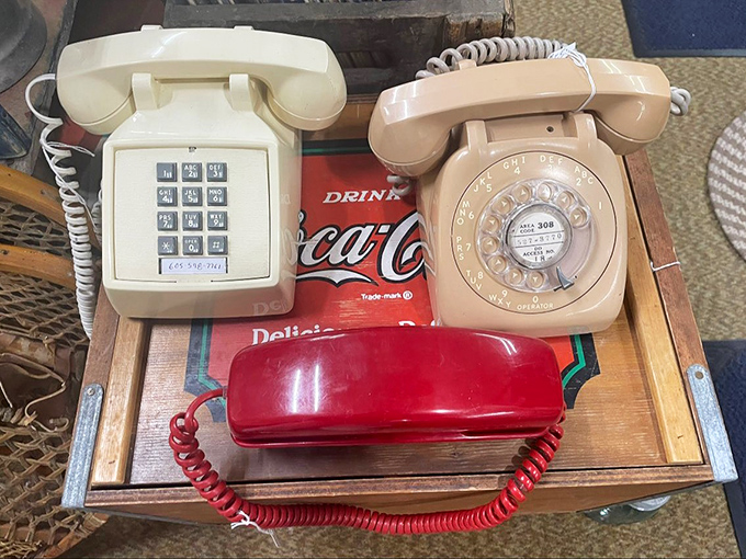 The evolution of communication sits on this tray &ndash; from rotary elegance to push-button modernity.