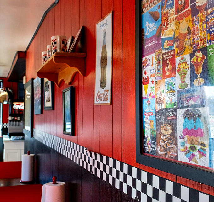 Wall art that tells stories of simpler times. That Coca-Cola sign isn't decoration&mdash;it's a time machine to childhood summers.