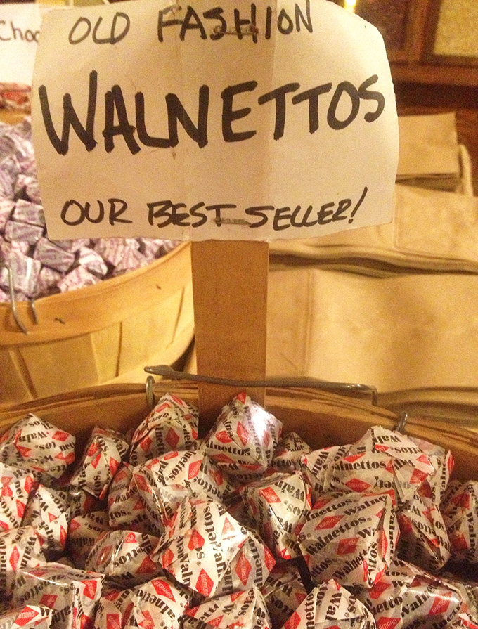 Old Fashion Walnettos proudly declaring bestseller status&mdash;the candy equivalent of "I told you so" to modern treats.