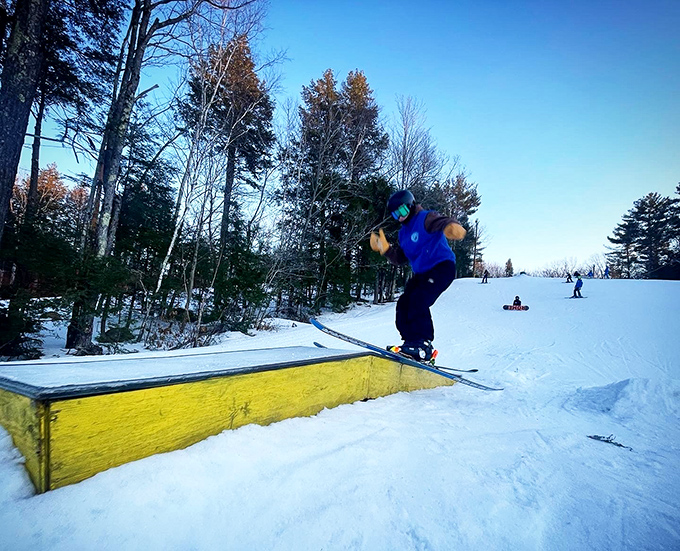 Catching air at Abenaki Ski Area, where winter sports enthusiasts prove gravity is merely a suggestion.