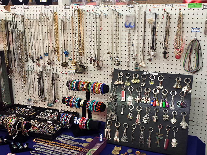 Jewelry displays that sparkle with possibility. One person's costume jewelry is another's statement piece waiting for its moment.