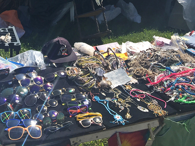 Sunglasses and jewelry sprawled across black velvet&mdash;where someone else's "too much" becomes your "just what I was looking for."