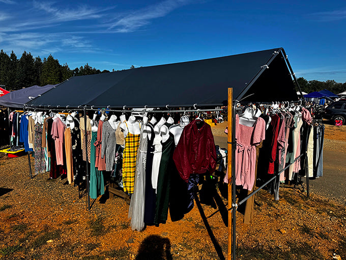 Fashion under the Carolina sky. This outdoor clothing pavilion offers everything from Sunday best to casual Friday finds.