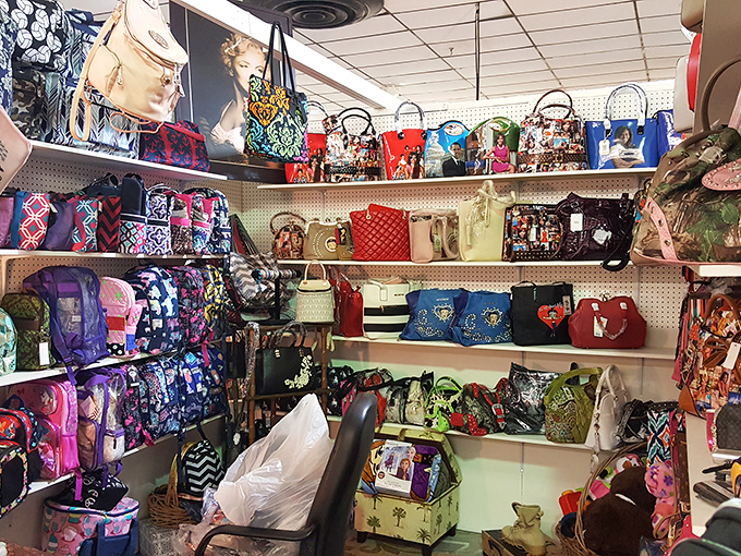 Handbag headquarters where designer inspirations meet bargain hunter aspirations. Enough patterns and colors to match every outfit in your closet&mdash;and then some.