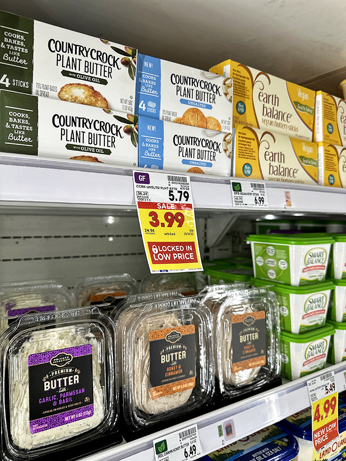 Specialty butters and plant-based alternatives line the shelves. Even in the Last Frontier, the food revolution has arrived with creamy, spreadable enthusiasm.