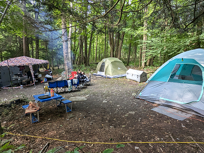 Camping nirvana: where conversations around folding tables replace Netflix, and nobody minds the lack of Wi-Fi.