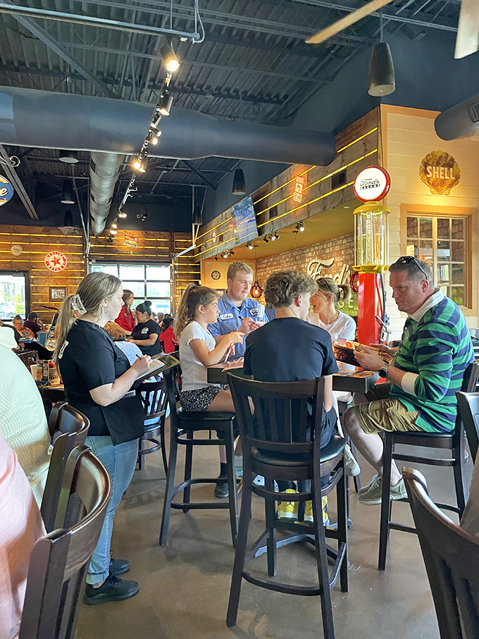 Where car enthusiasts and food lovers find common ground &ndash; a dining room where conversations flow as smoothly as a well-tuned engine.