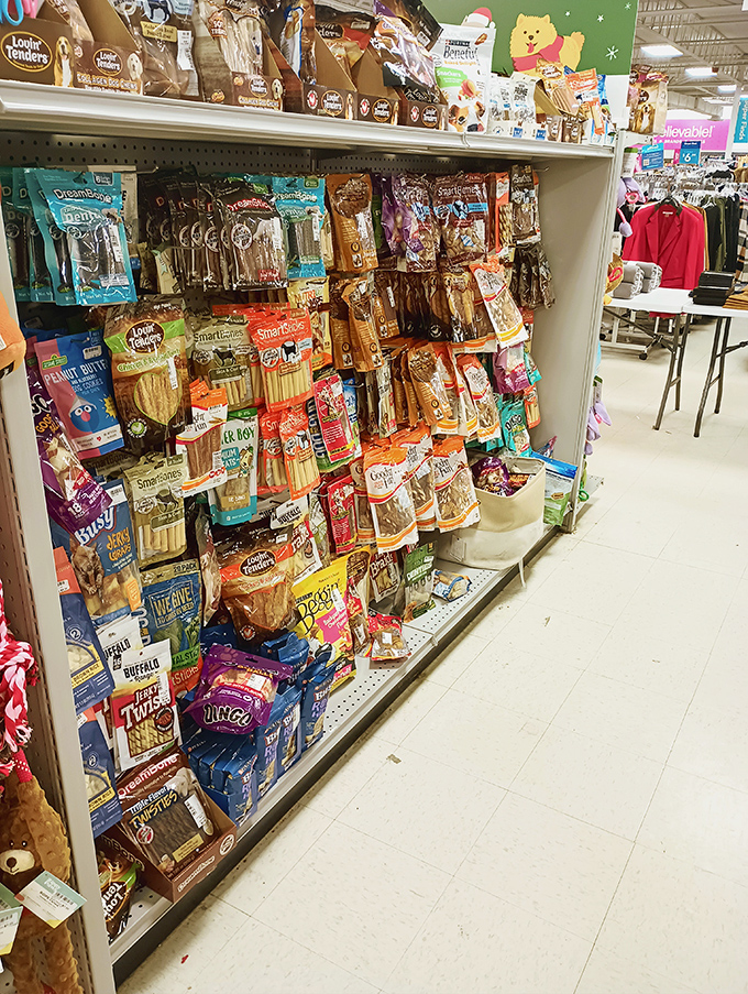 Even four-legged family members get the discount treatment, with enough treats to make any dog consider this store their favorite hydrant.