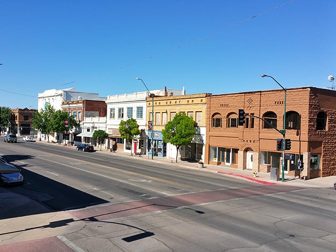 Downtown Douglas's colorful storefronts create a living timeline of architectural styles spanning over a century.