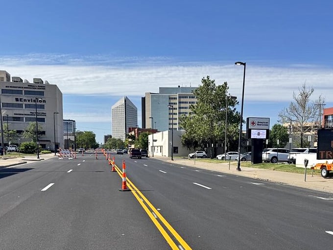 Wichita's wide boulevards and urban skyline offer breathing room that crowded coastal cities can only dream about. Midwestern space at its finest.