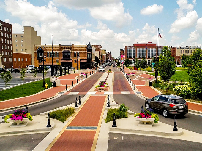 Muncie's revitalized downtown features pedestrian-friendly design with splashes of color that brighten both the streetscape and your financial outlook.