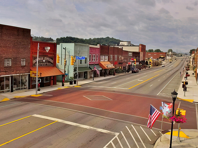 LaFollette's colorful downtown storefronts stand ready for business, where American flags wave and mountains watch over commerce that remains refreshingly local.
