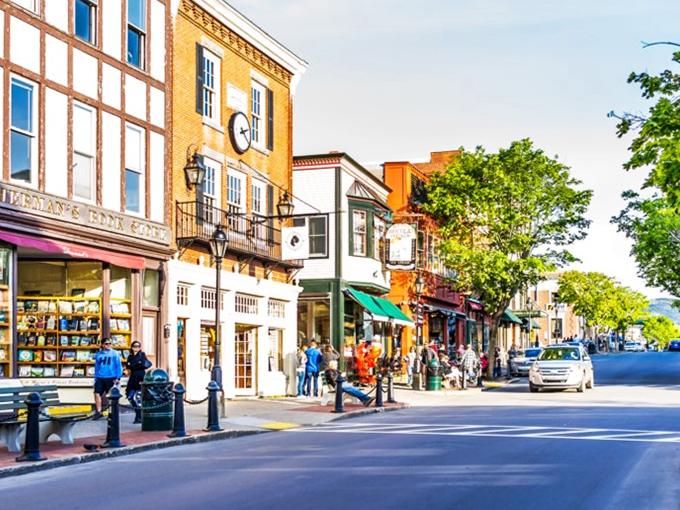 Downtown Bar Harbor's architecture tells stories of maritime wealth and Yankee practicality, all while looking impossibly charming in the golden afternoon light.