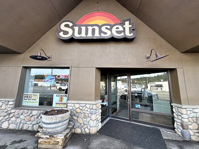 The entrance sign promises "Sunset," but what awaits inside is more like culinary sunrise&mdash;the beginning of something wonderful.
