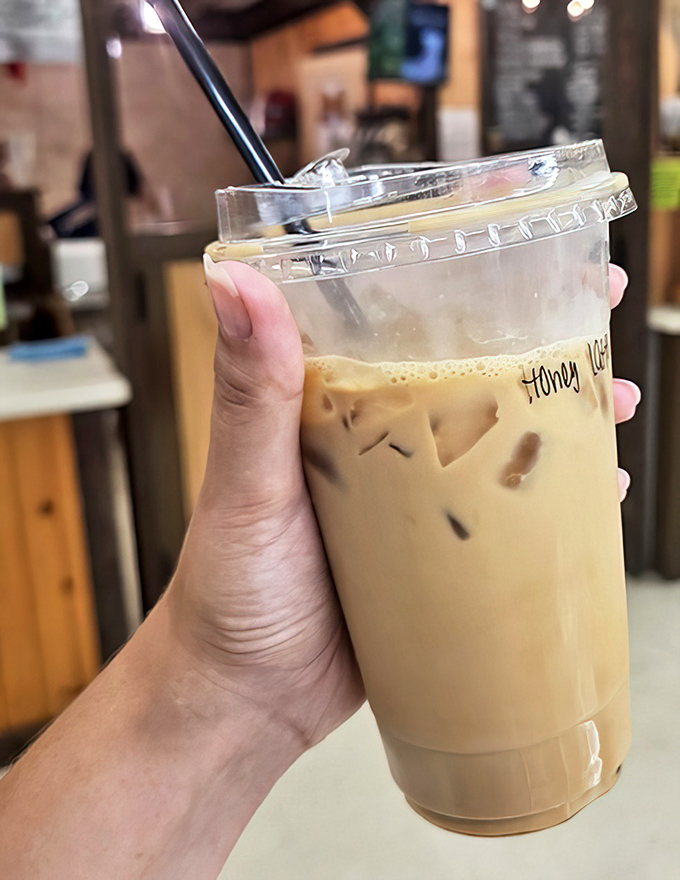 This honey latte isn't just a beverage; it's a hand-held hug in a cup, delivering comfort one sip at a time.