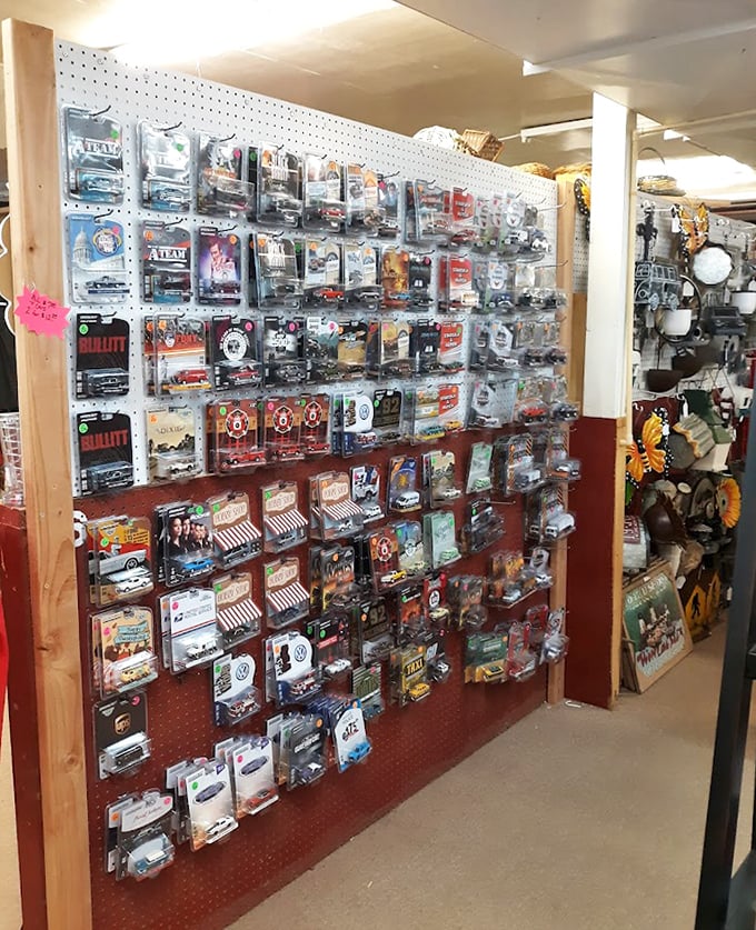 Miniature automotive history preserved in plastic. Each tiny car represents some collector's obsession and possibly your next impulse purchase.