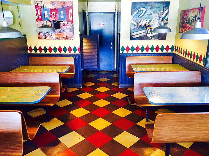 Retro diner charm with a colorful twist. Those checkerboard floors have supported generations of happy, well-fed McCall visitors.