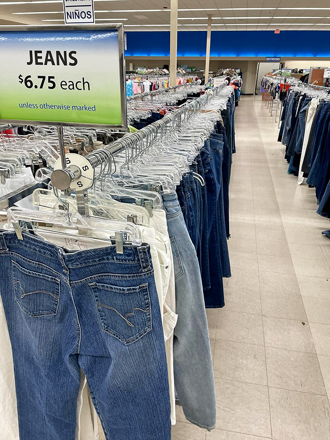 Denim for days! The jean selection rivals any mall store, minus the heart-stopping price tags and overly enthusiastic sales associates.