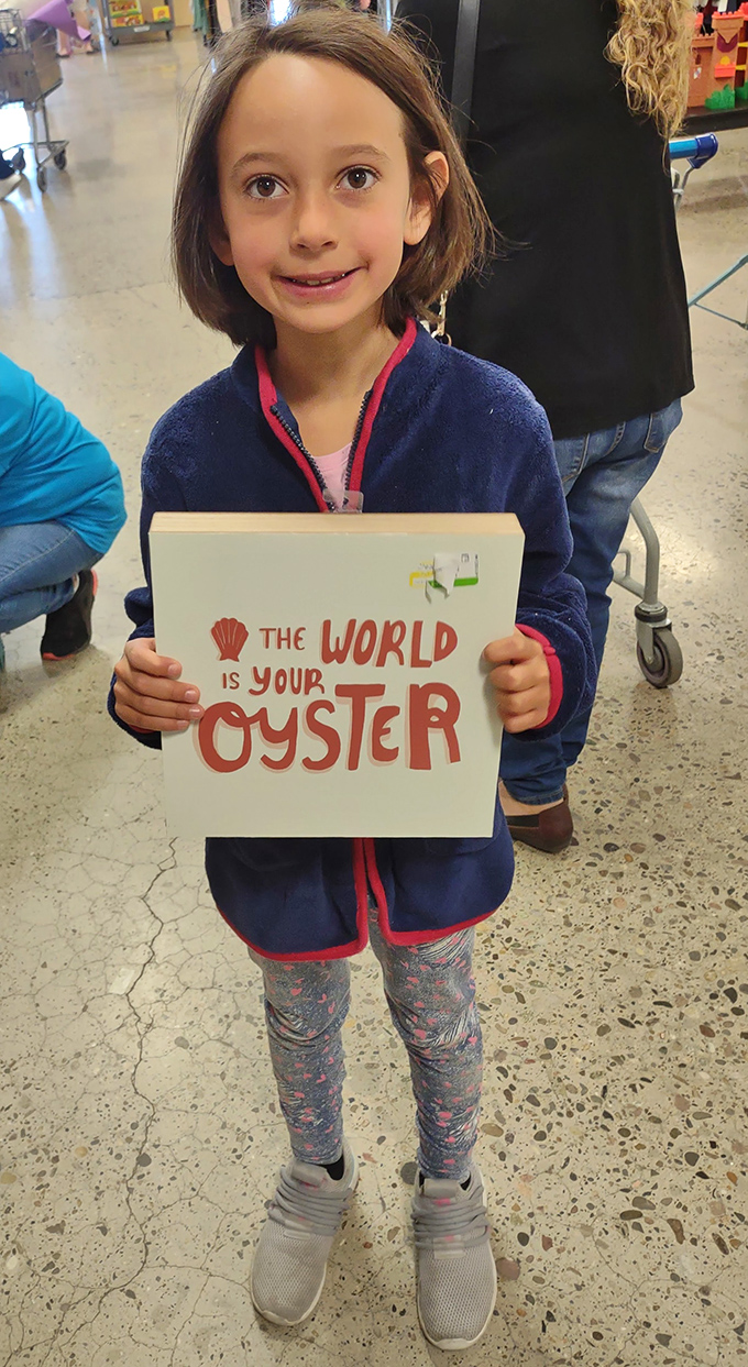 The world is indeed your oyster when thrifting introduces children to the joy of discovery. Future treasure hunters are born here daily.