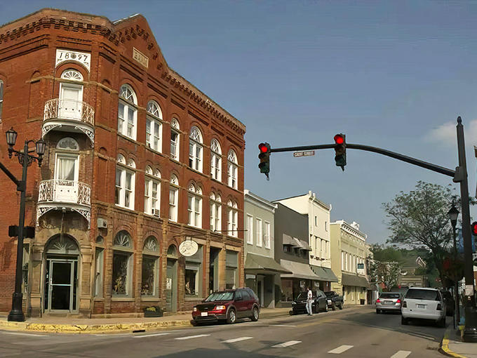 Historic architecture frames everyday life in downtown Lewisburg, where 19th-century buildings house 21st-century businesses in perfect harmony.