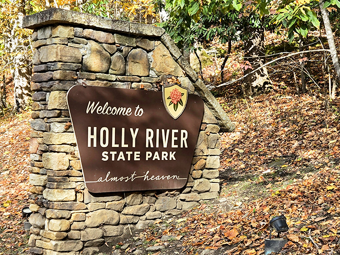 Almost heaven indeed&mdash;the park's entrance sign promises paradise and somehow manages to deliver on that bold claim.