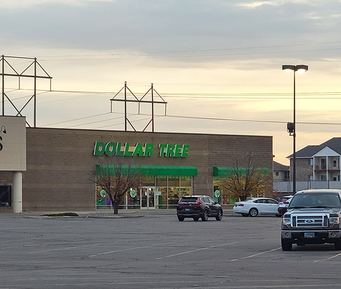 As the prairie sunset paints the sky, this humble storefront continues its mission of affordable retail therapy.