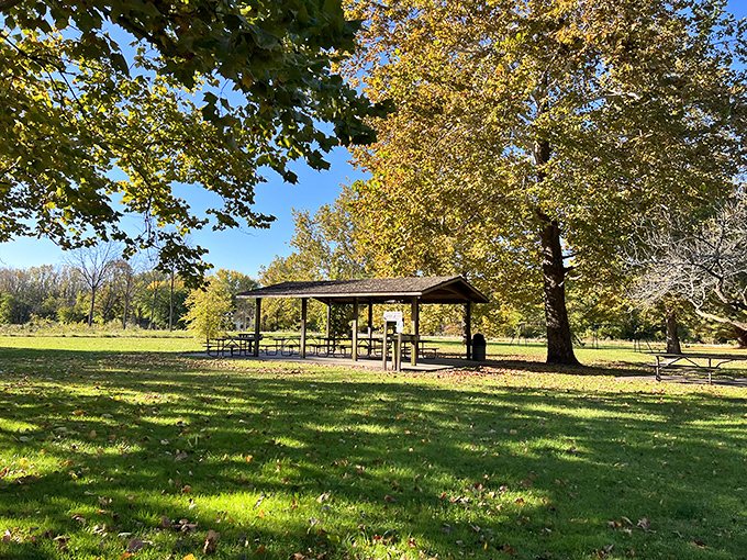 Picnic perfection under a canopy of trees. This shelter has hosted more memorable family meals than most restaurants, minus the wait for a table.