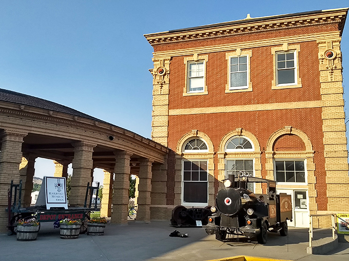 The Livingston Depot Center stands proud, a brick testament to when trains were the rock stars of transportation.