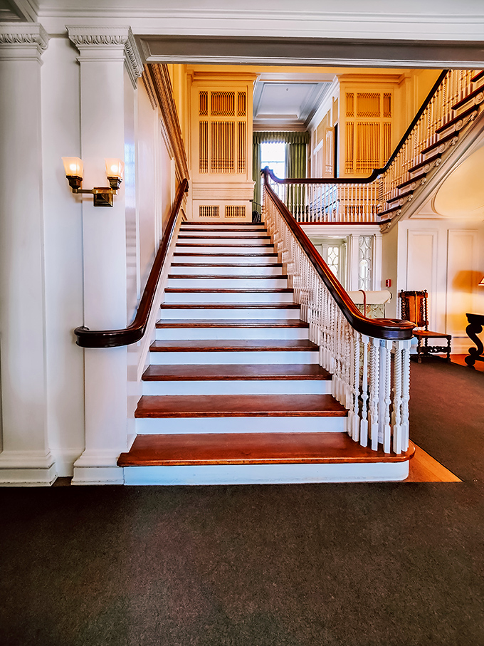 This grand staircase has witnessed more dignified entrances than the Oscars—minus the designer gowns and acceptance speeches.