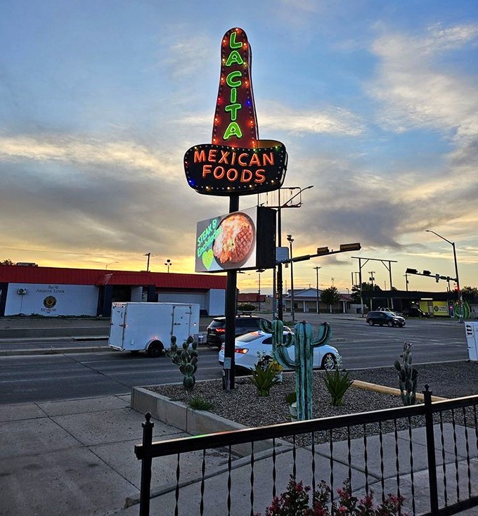 By night, this neon beacon has guided hungry travelers for generations. Some call it a sign; I call it a lighthouse for the famished.