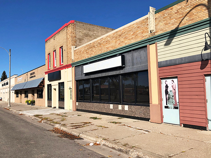 Small-town storefronts with character to spare&mdash;no cookie-cutter strip malls here, just genuine brick-and-mortar personality.